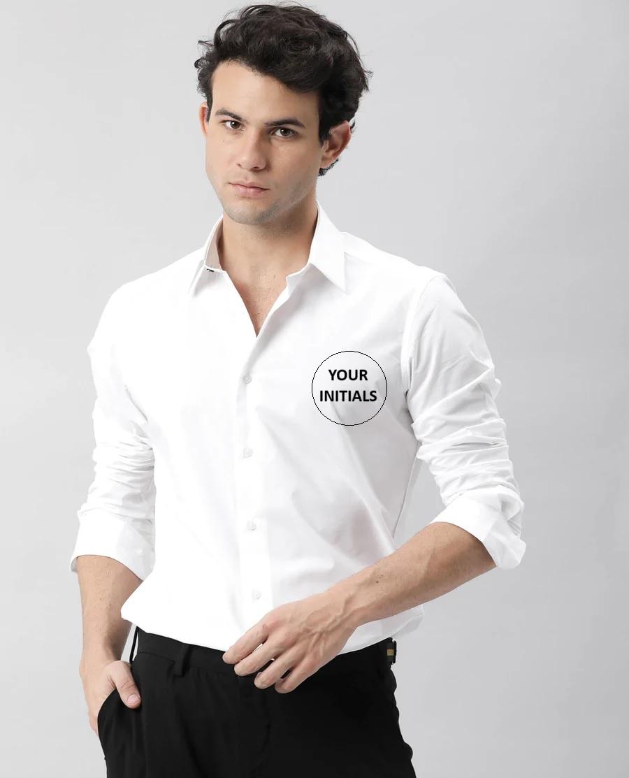 Custom Embroidery Full Sleeves Shirt, Personalized Text & Business Logo ...
