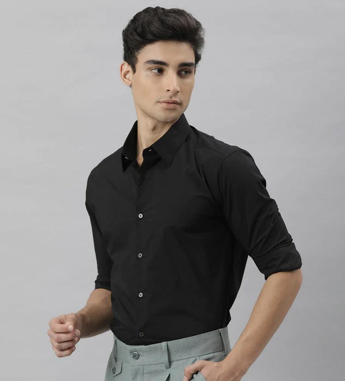 Men's Spread Collar Dress Shirt for Men , 100% Cotton Formal Celebrity ...