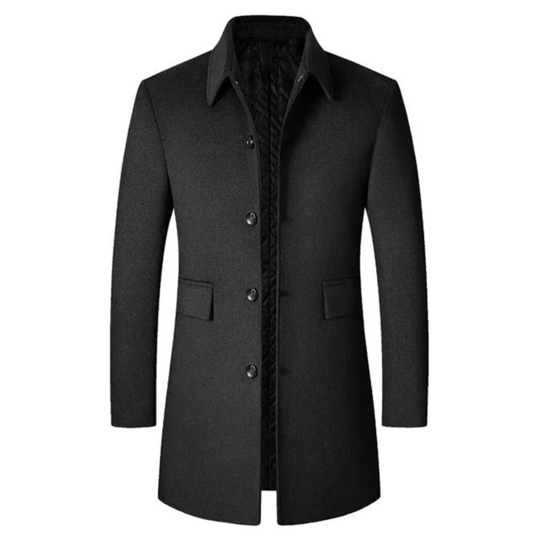 Tweed Wool Trench Coat Blazer for Men, Retro Wool Vintage Blazer for ...