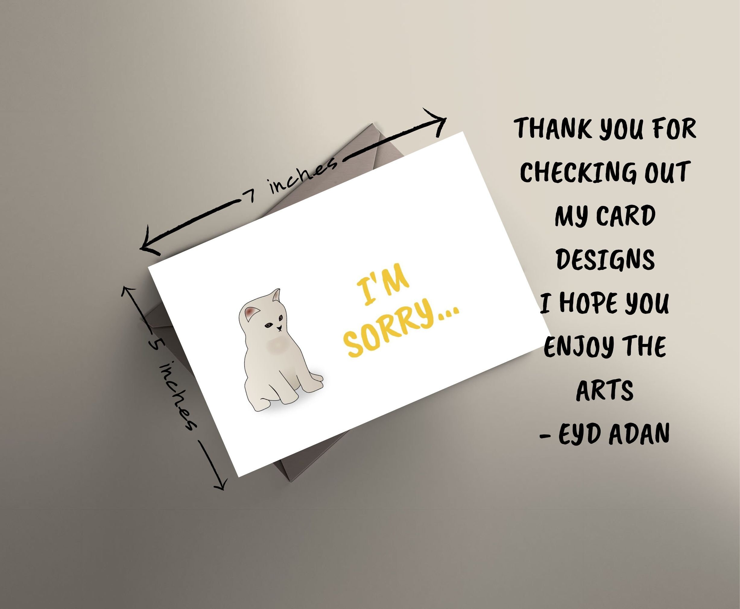 Printable I'm Sorry Card Instant Download 7x5 Inch Cards, Instant ...