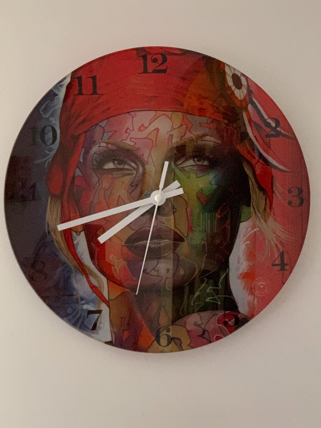 Tempered Glass Wall Clock, Color Palette for Living Room, Gift Idea ...