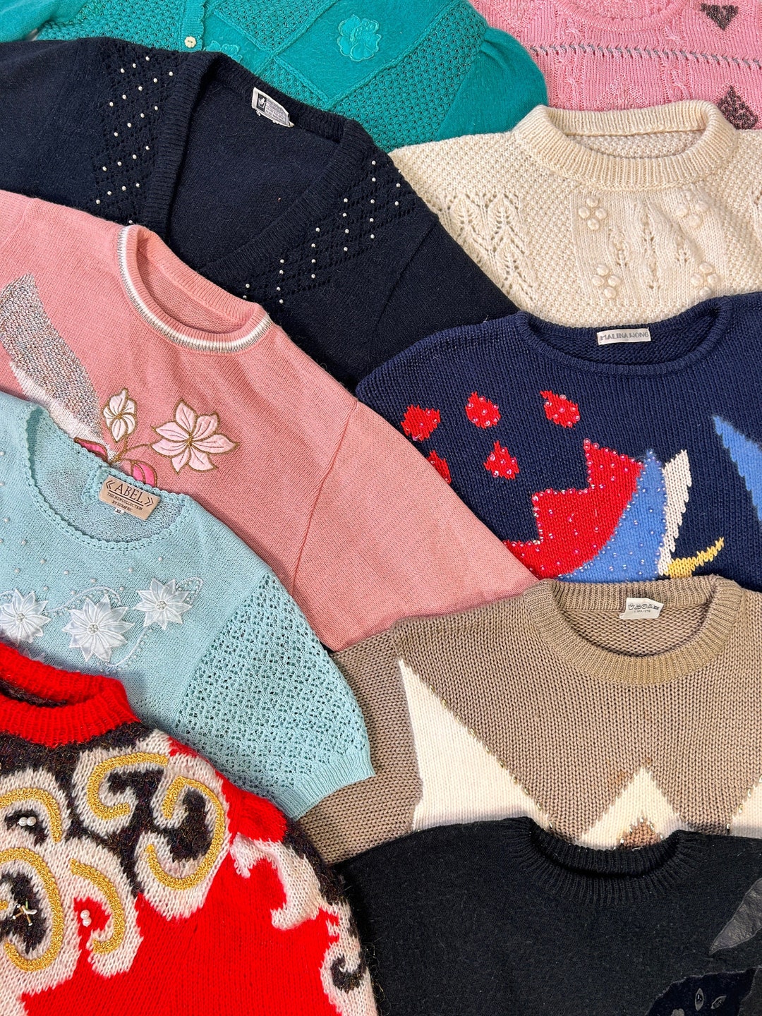 Mystery Vintage Box 10x Application Knitwear - Random Sorting Bulk Lot ...