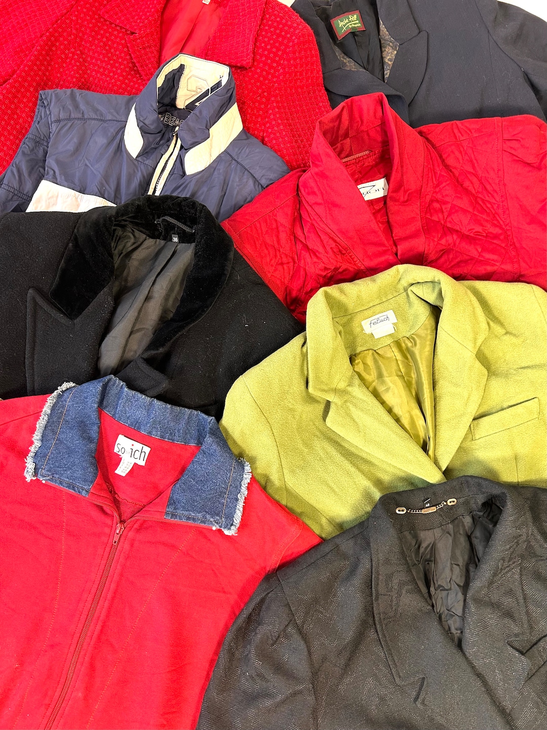 Mystery Vintage Box 10x Winter Jackets - Random Sorting Bulk Lot Retro ...