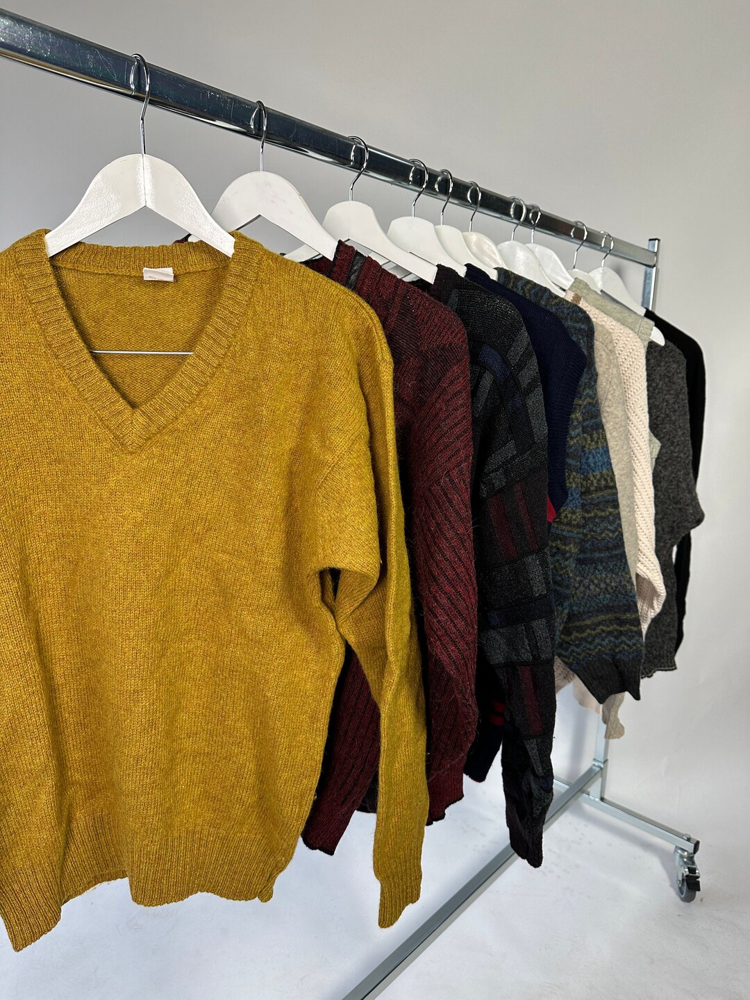 10x Vintage 90's V-neck Jumpers Mix Bulk Lot Retro Clothing Curated ...