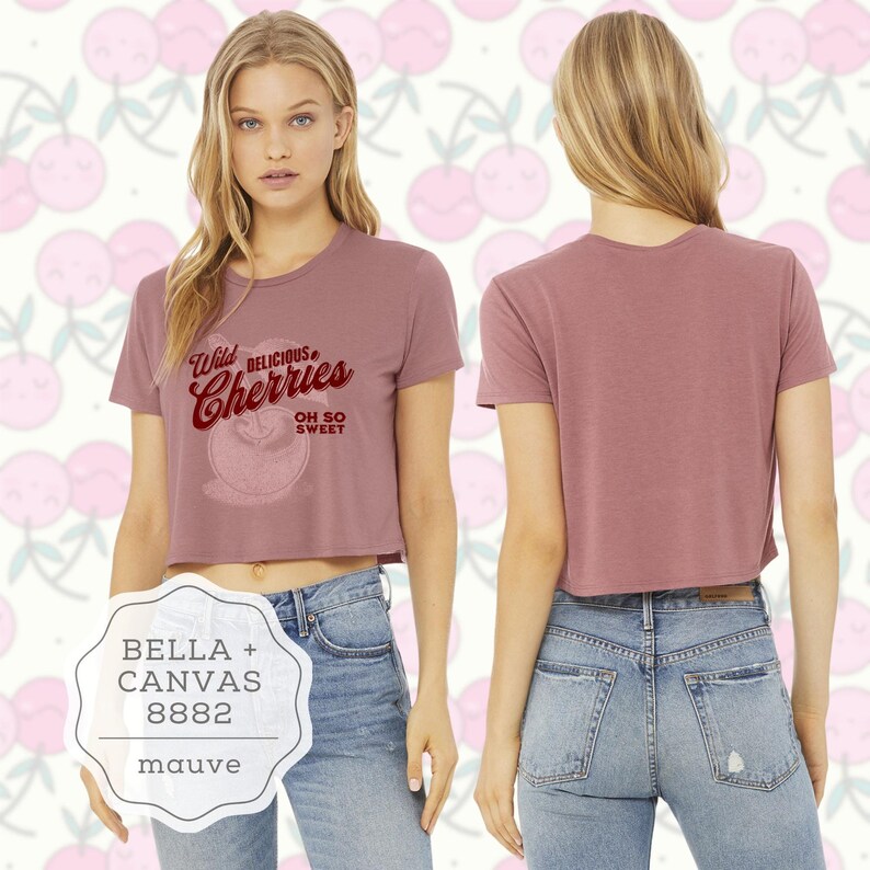 Wild Cherries Coquette Cropped Shirt, Soft Girl Era, Vintage-style Food ...