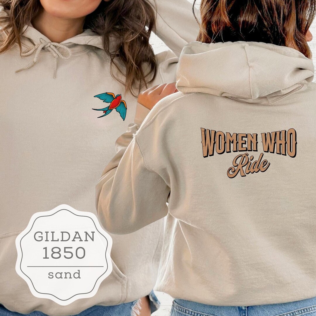 Women's Motorcycle Hoodie: Bird Tattoo Art, Biker Pullover - Etsy