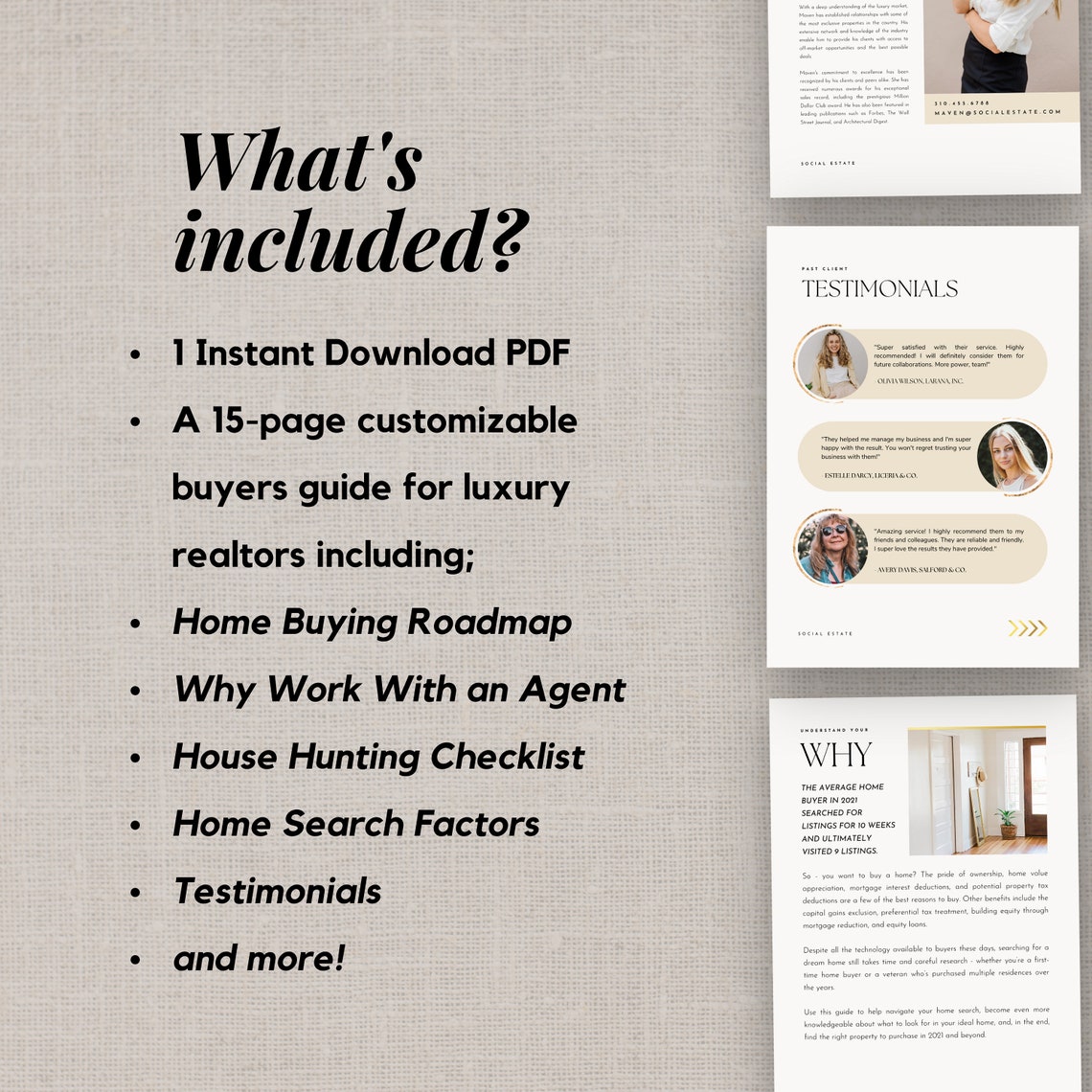 Real Estate Buyers Guide, Luxury Real Estate Marketing Template Bundle ...