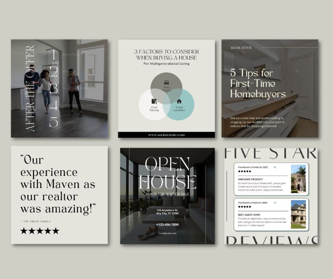 100 Luxury Real Estate Templates | Realtor Social Media | Minimalistic ...