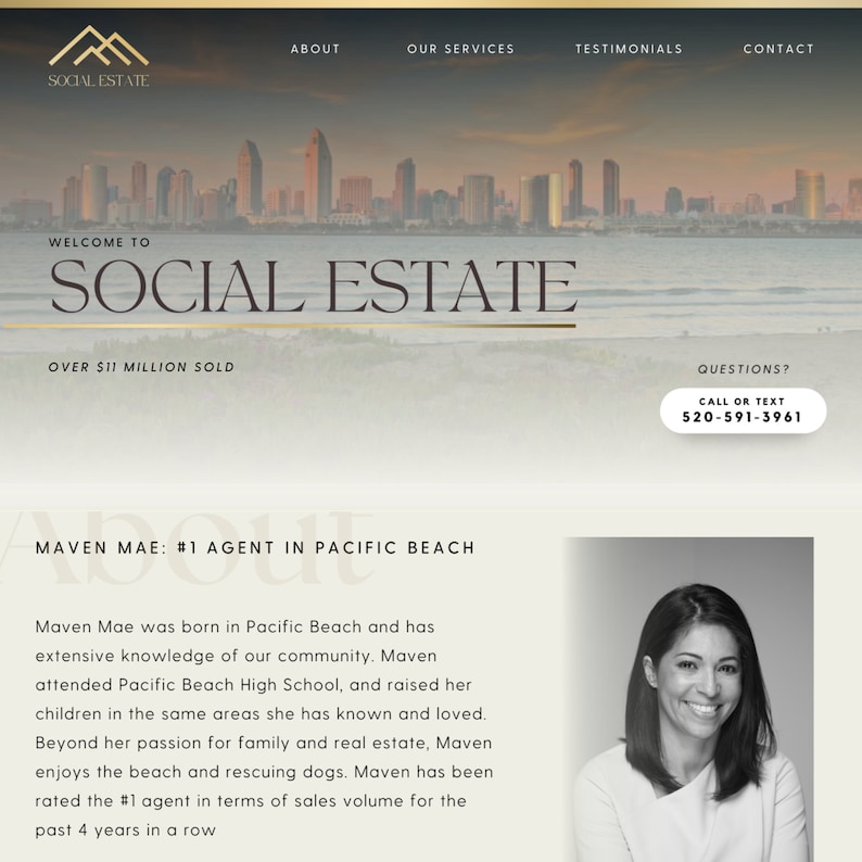 6 Page Website Template for Realtors, Mortgage Loan Officers, Real ...