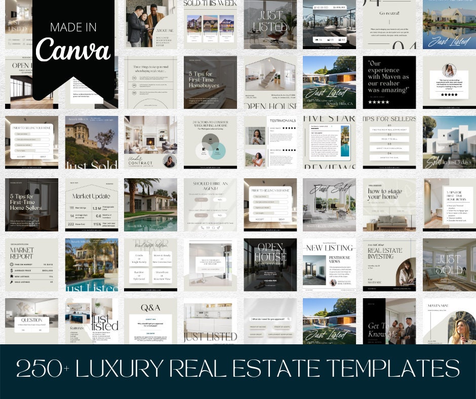 250 Luxury Real Estate Instagram Templates | Real Estate Social Media ...