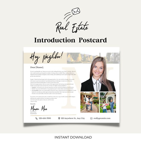 Real Estate Introduction Post Card Luxury Real Estate - Etsy