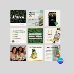 March Real Estate Content | Saint Patricks Day Social Templates | 30 ...