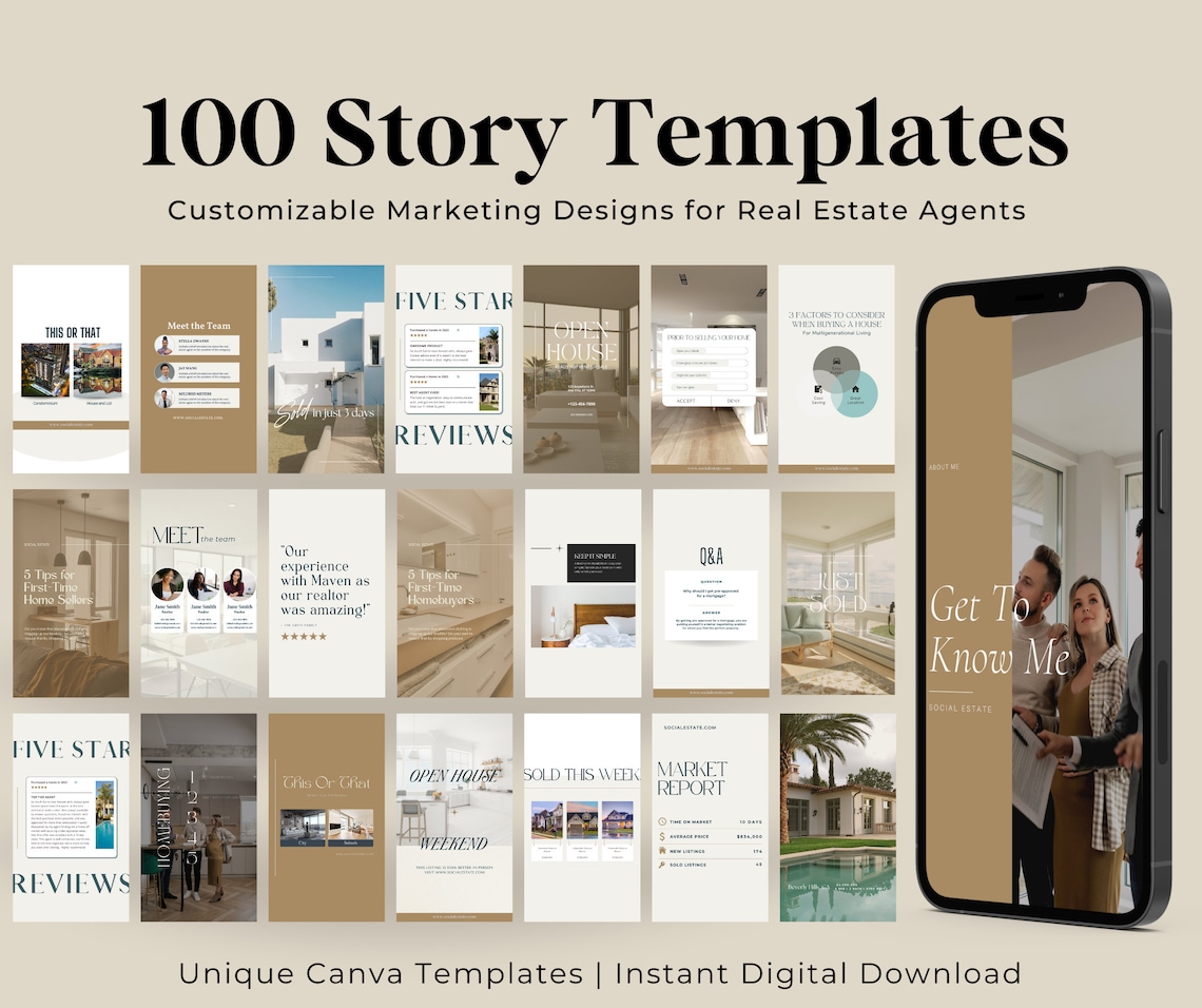 100 Story Templates for Realtors | Real Estate Agent Instagram ...