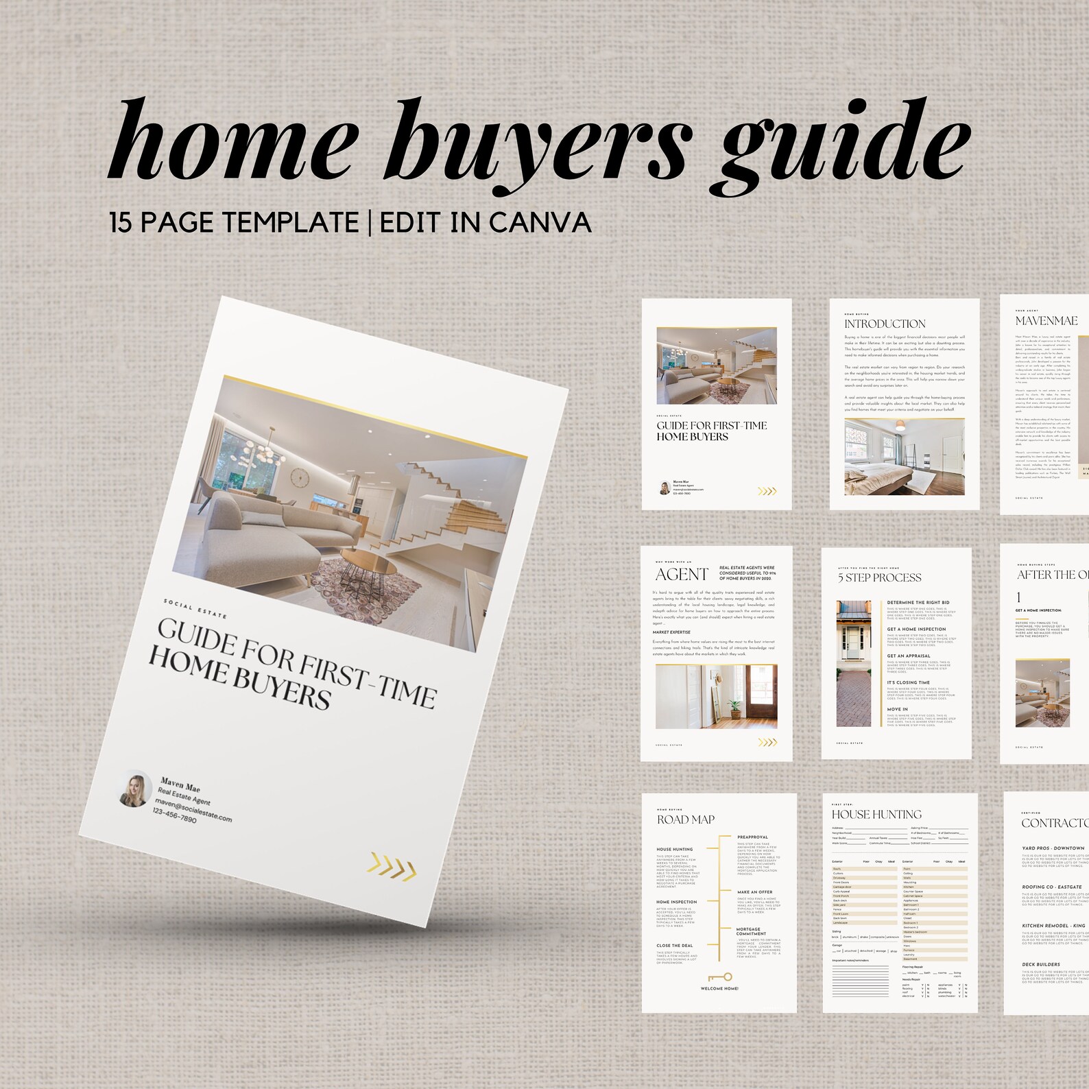 Real Estate Buyers Guide, Luxury Real Estate Marketing Template Bundle ...