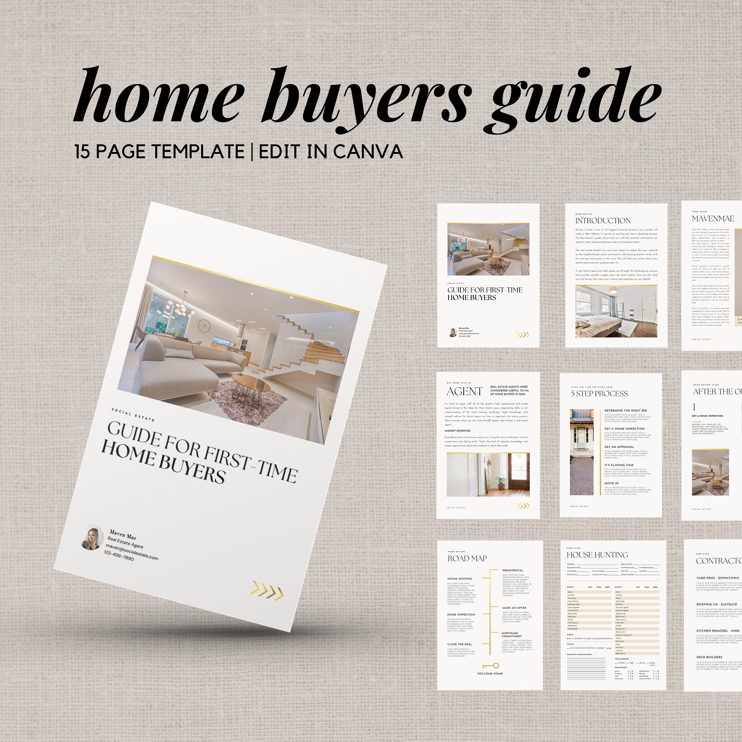 Real Estate Buyers Guide, Luxury Real Estate Marketing Template Bundle ...