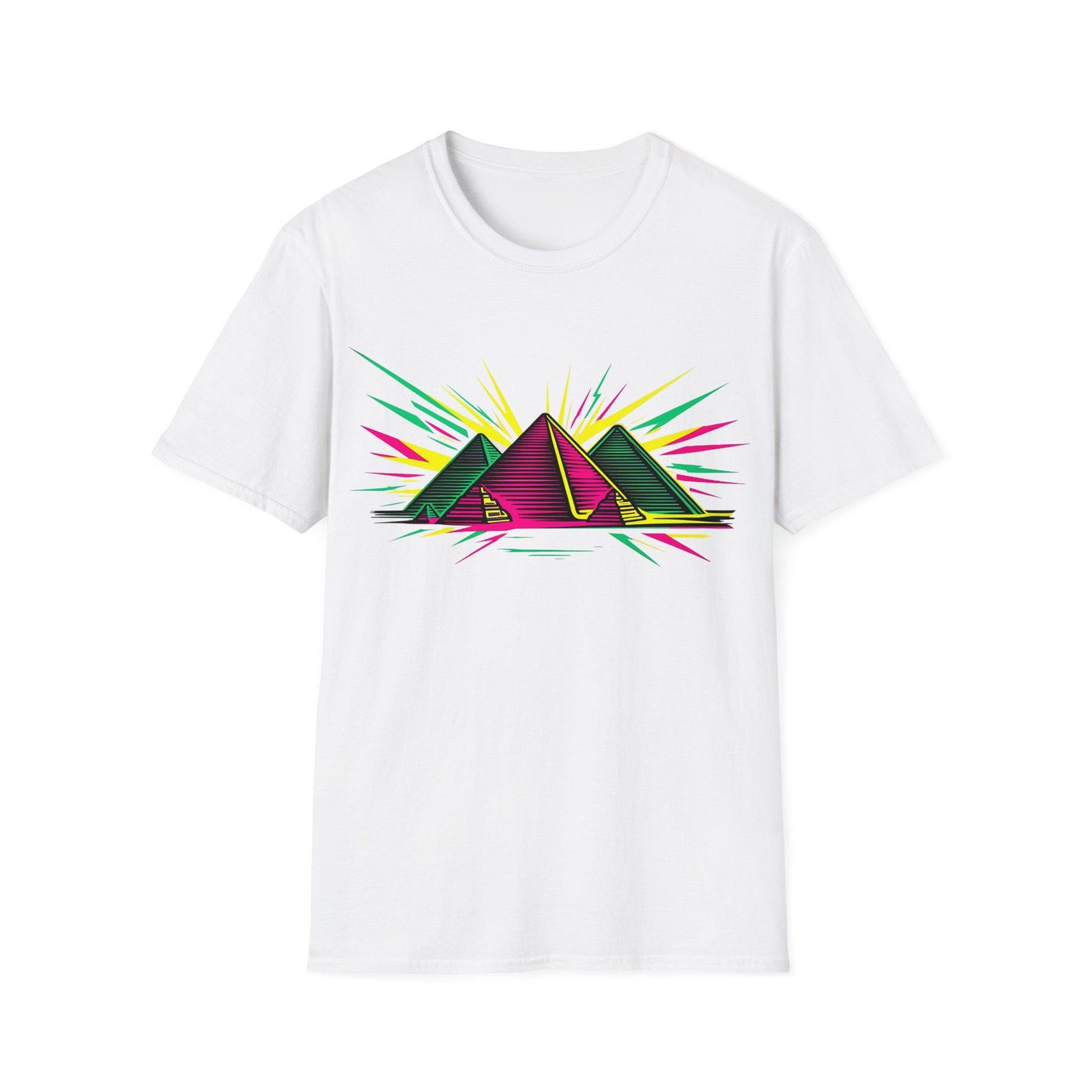 Great Pyramids T-shirt Neon Graphic Tee Ancient History Shirt Shirts ...