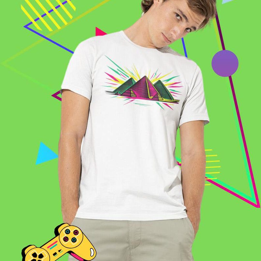 Great Pyramids T-shirt Neon Graphic Tee Ancient History Shirt Shirts ...