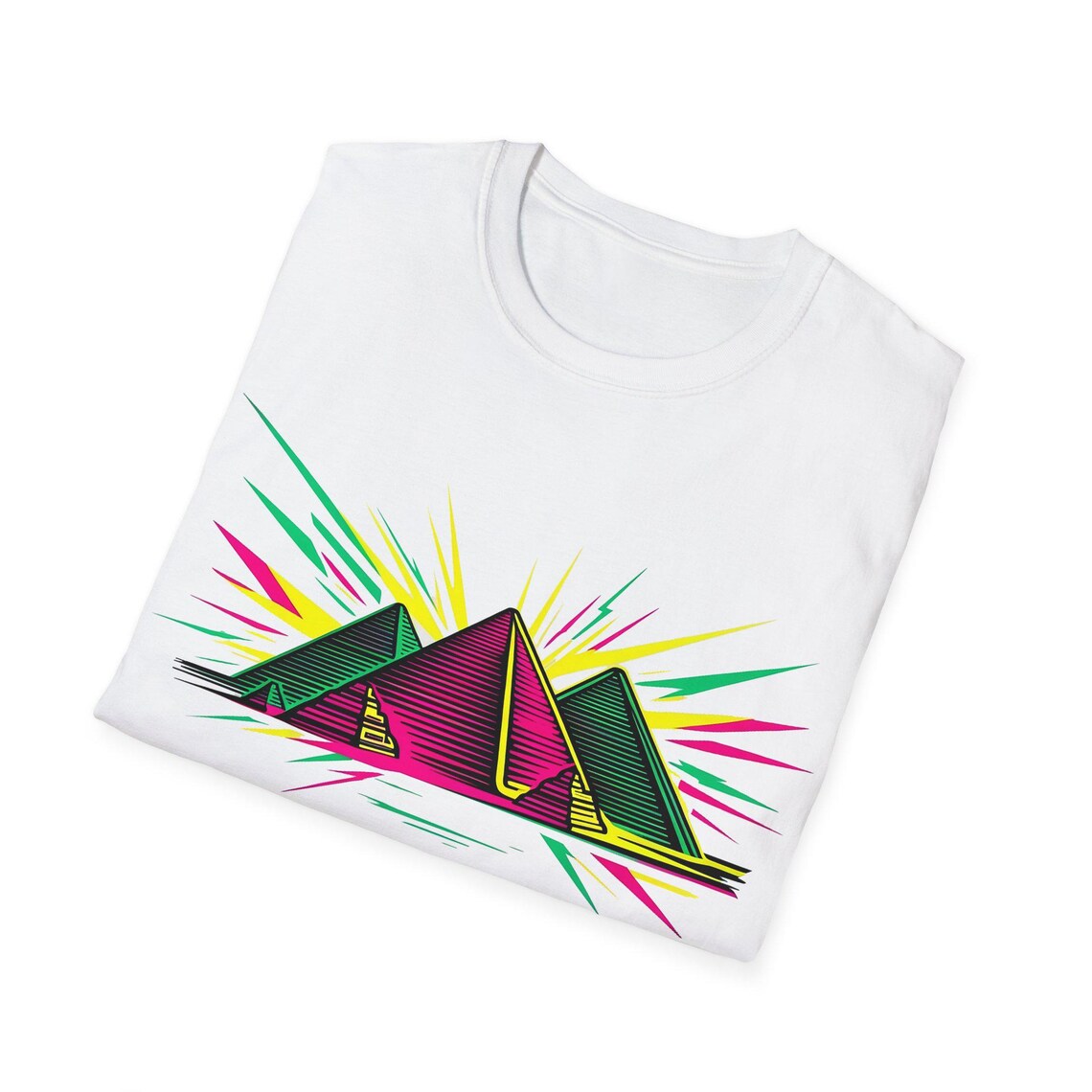 Great Pyramids T-shirt Neon Graphic Tee Ancient History Shirt Shirts ...