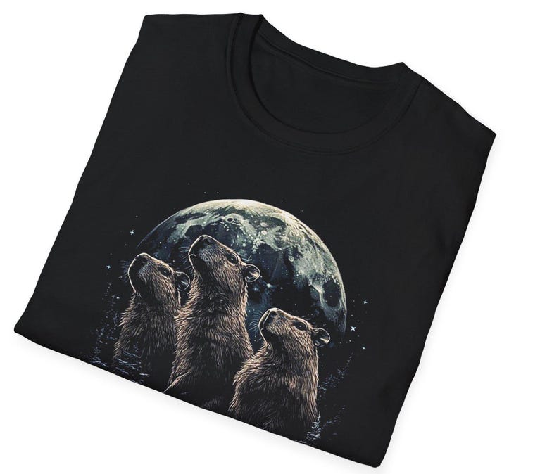 Capybara Shirt Capybara T Shirt Three Capybara Moon Tshirt Capybara ...
