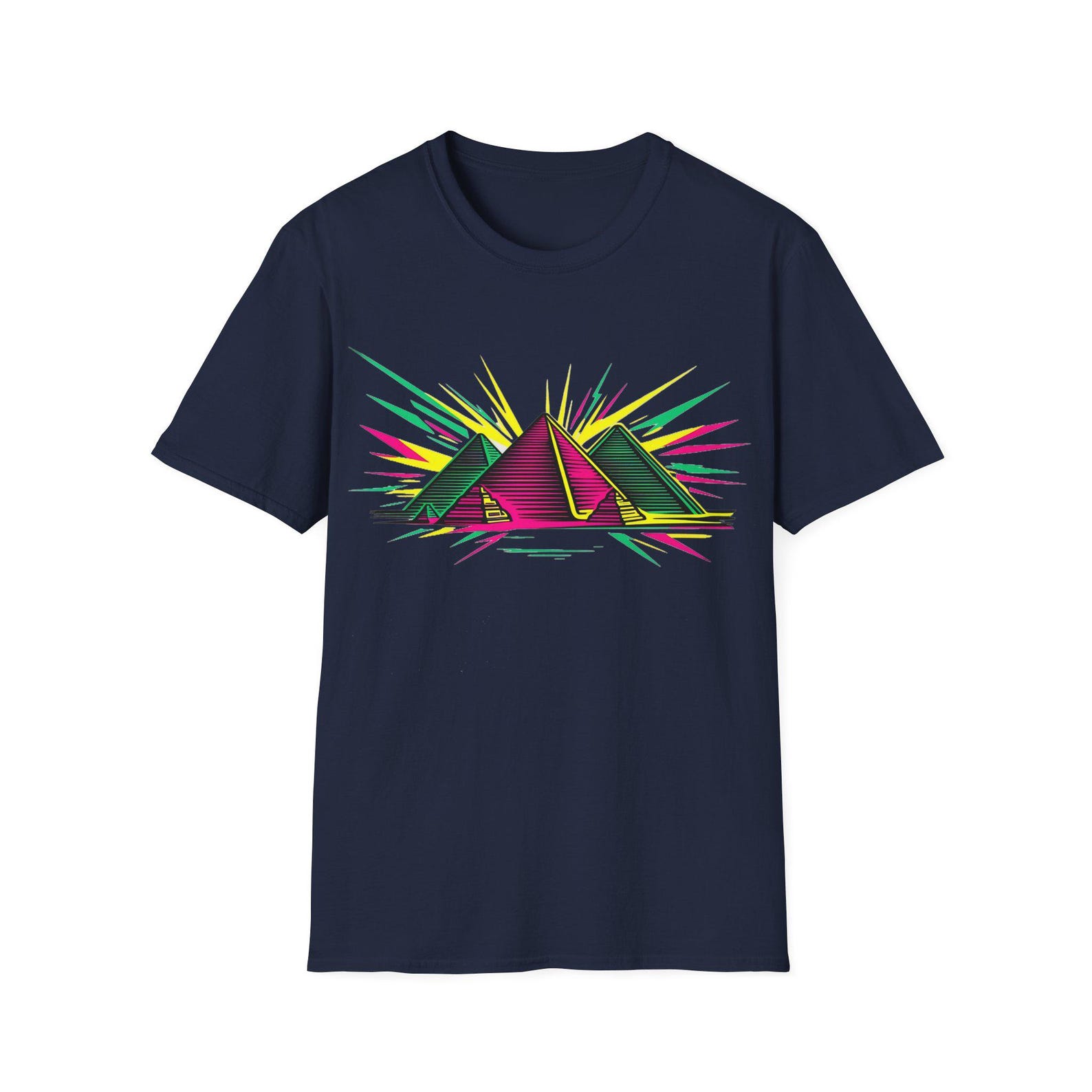 Great Pyramids T-shirt Neon Graphic Tee Ancient History Shirt Shirts ...