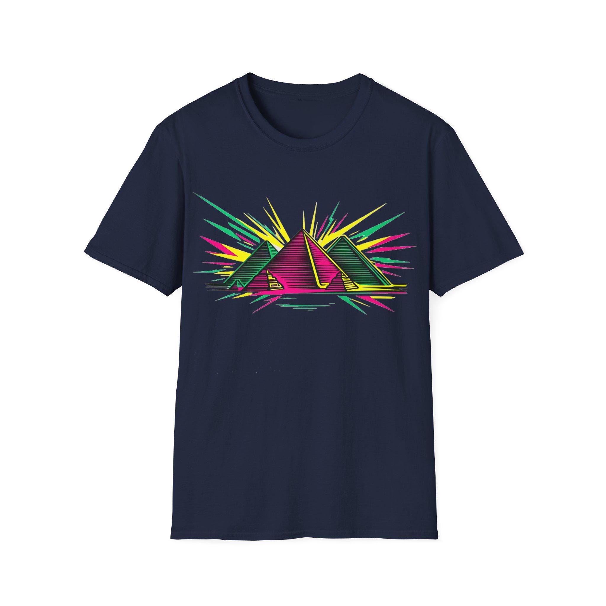 Great Pyramids T-shirt Neon Graphic Tee Ancient History Shirt Shirts ...