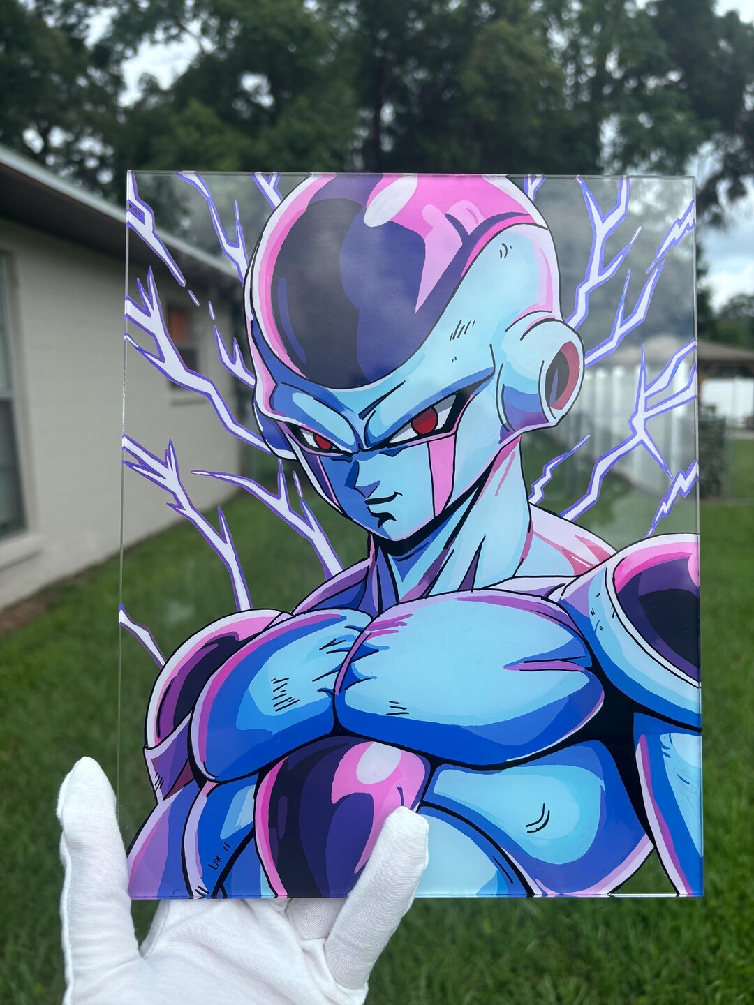 Anime Glass Painting of Frieza From Dragon Ball Z - Etsy