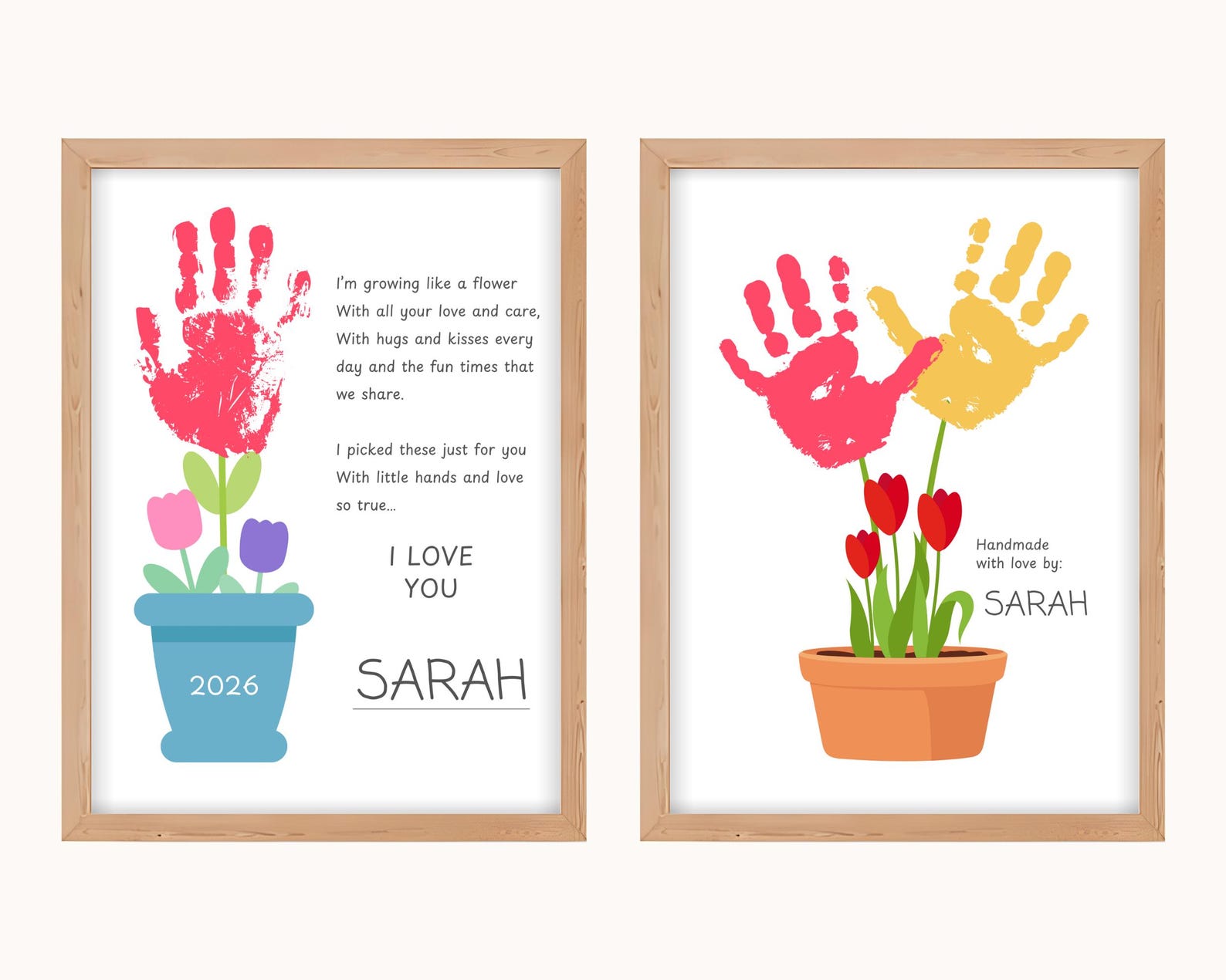 Mothers Day Handprint Flower Bouquet Art Poem (digital Download) - Etsy