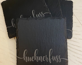 Custom Etched Slate Coasters Set of 4 - Etsy