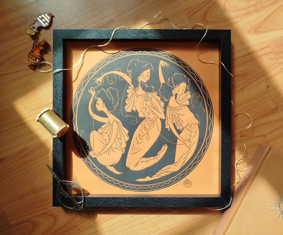 Les Moires N2 – Linocut Engraved and Printed by Hand – Handmade Linocut ...