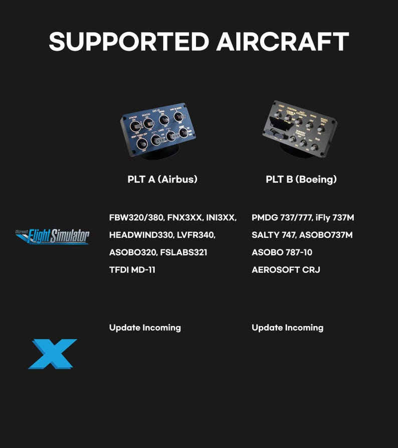 Light Panel for Airbus and Boeing for MSFS, XPLANE Flight Simulator - Etsy