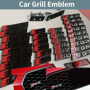 Car Grill Badge Front Emblem for S3 S4 S5 S6 S7 S8 RS3 RS4 RS5 RS6 RS7 ...