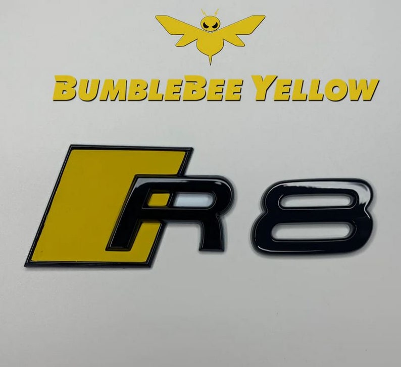 Acid Green R8 Rear Badge Audi R8 Badge Boot Lid Trunk Emblem Bumblebee ...