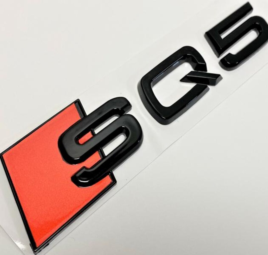 Audi SQ5 Glossy Gloss Black Letter Emblem Black Badge Lid Trunk Emblem ...