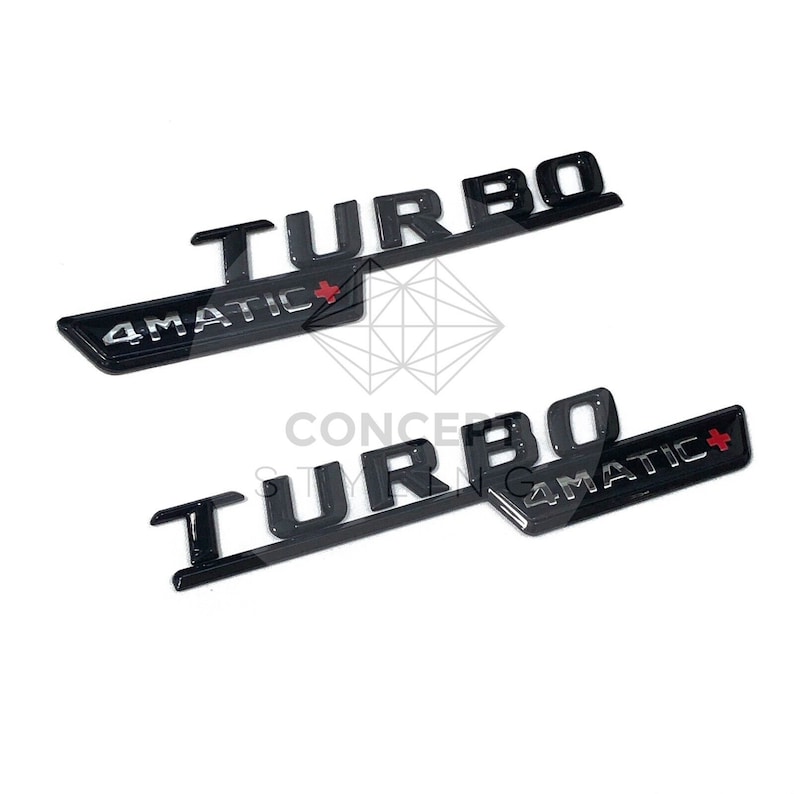 Mercedes Turbo 4matic+ Side Fender Amg Gloss Black Badge /emblem *new ...