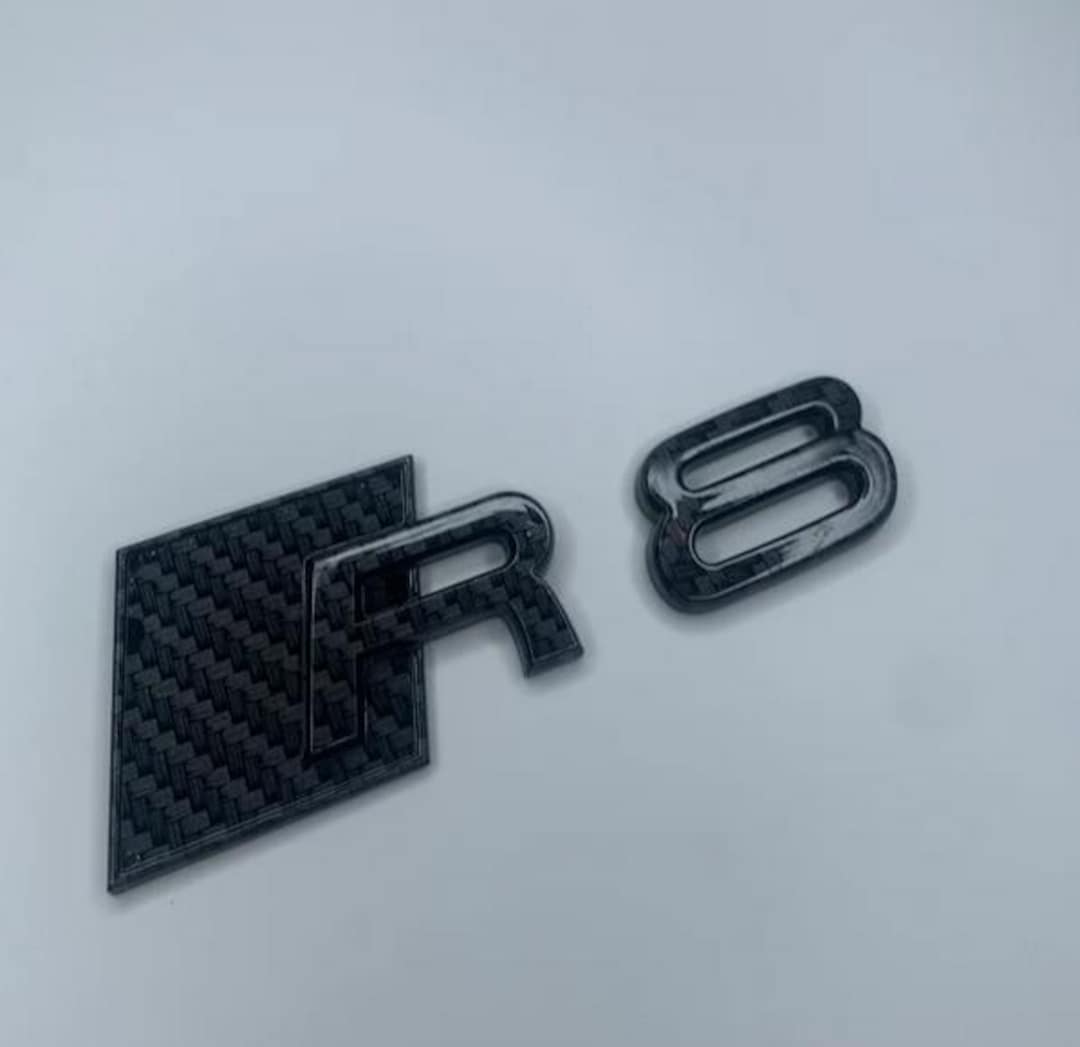 CARBON FIBRE R8 Rear Badge Audi R8 Badge Boot Lid Trunk Emblem Carbon ...
