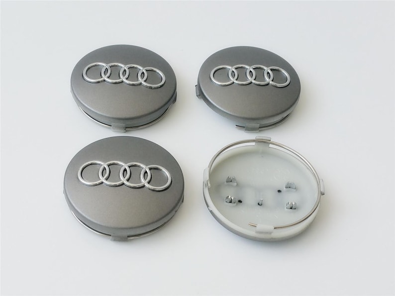 Set of 4 Pieces Gray 60mm Wheel Center Caps for Audi 4B0601170 Grey ...
