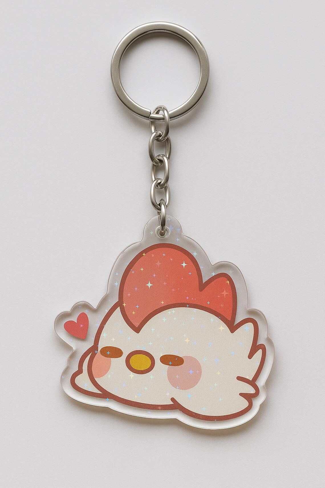 Cute Chicken Couple Acrylic Keychain | Kawaii Farm Animal Keyring | Hen ...