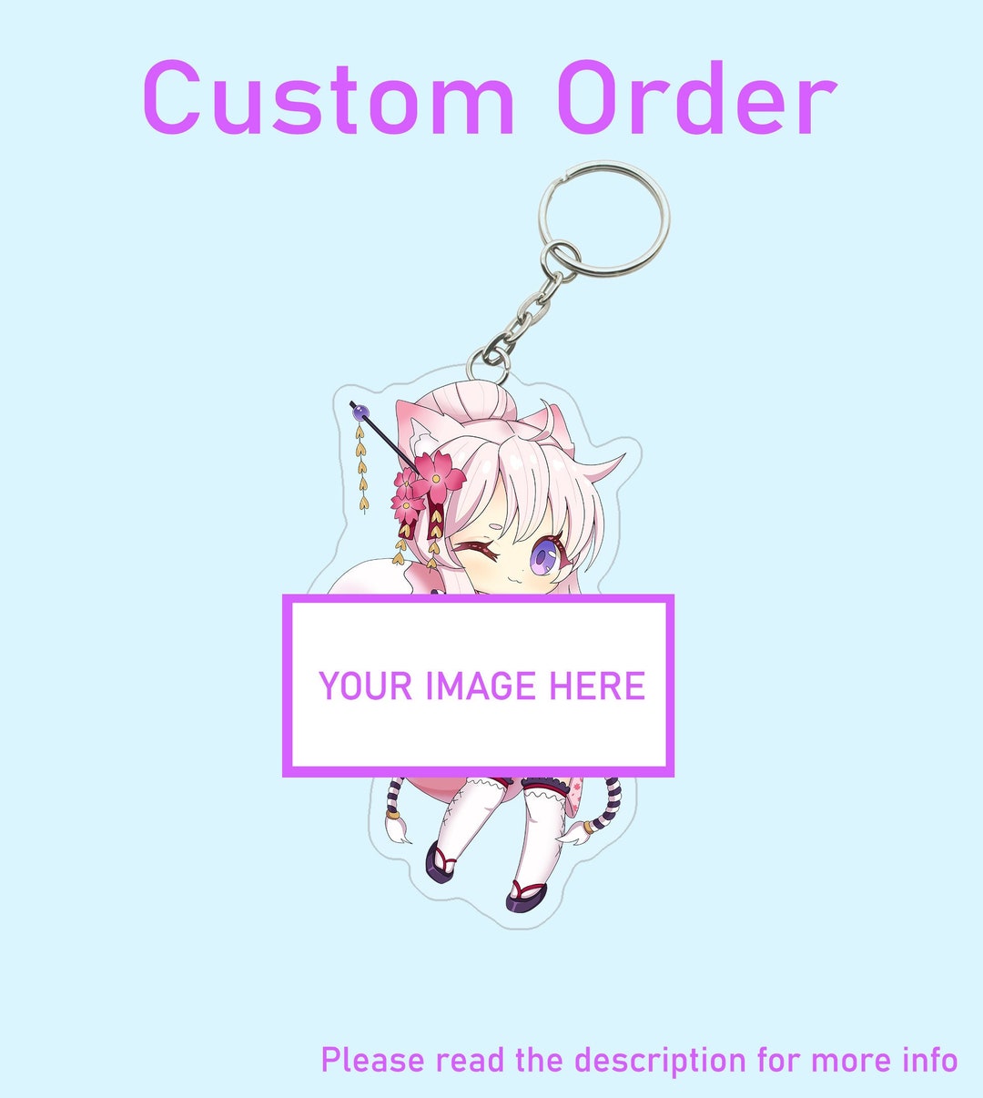 Custom Anime Acrylic Clear Keychain Keyring Charm Anime Collectable ...