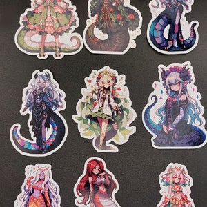 20 Anime Snake Girls Lamia Moster Girl Pixel Art Stickers Pack ...