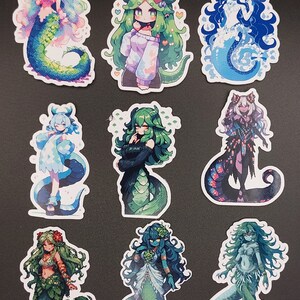 20 Anime Snake Girls Lamia Moster Girl Pixel Art Stickers Pack ...