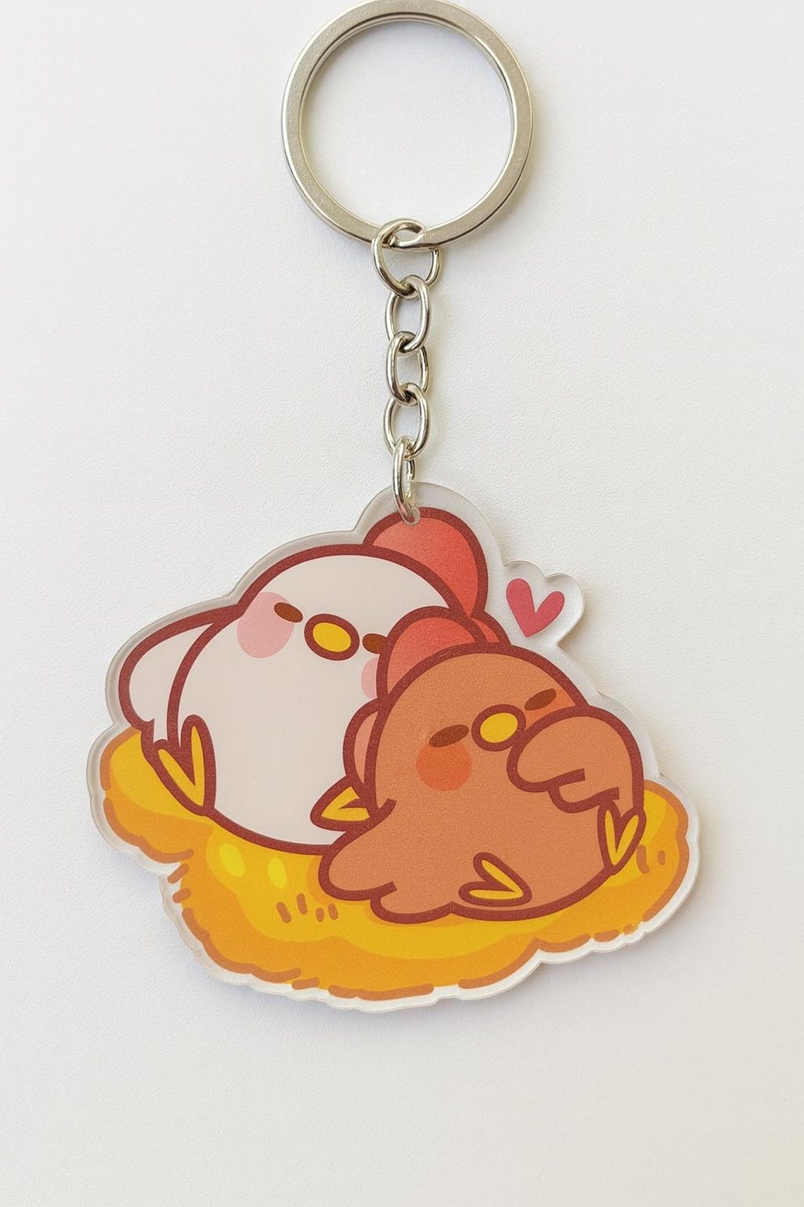 Cute Chicken Couple Acrylic Keychain | Kawaii Farm Animal Keyring | Hen ...