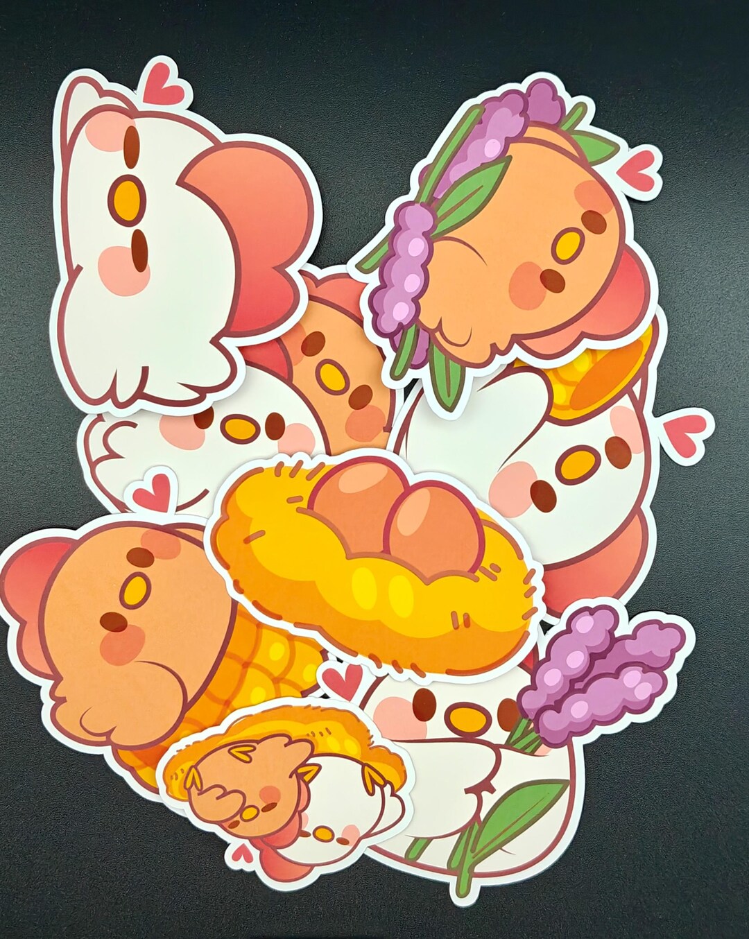 Cute Chicken & Chick Sticker Pack – Kawaii Farm Animal Vinyl Stickers ...