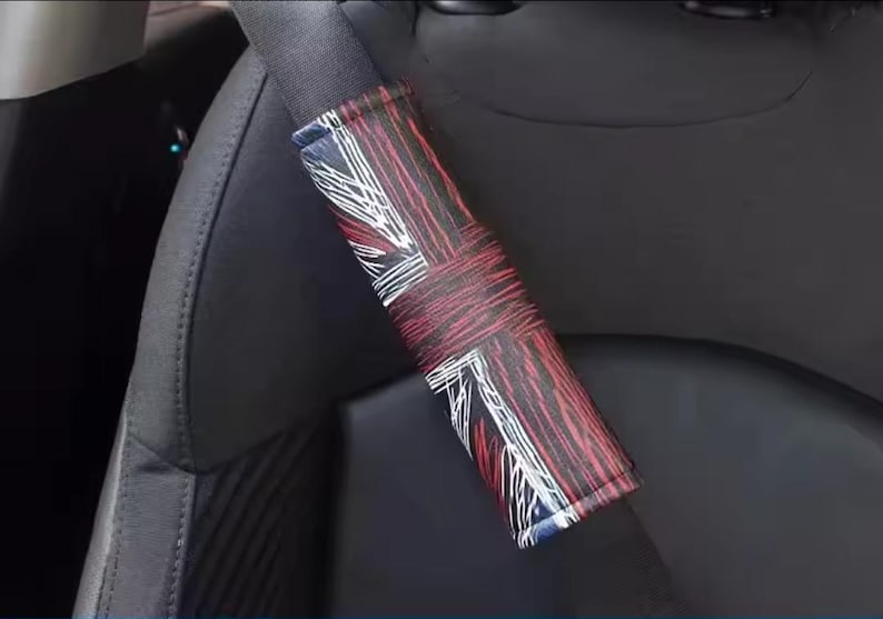 Set Union Jack PU Leather Seat Belt Cover for Mini Cooper 2001-2025 ...
