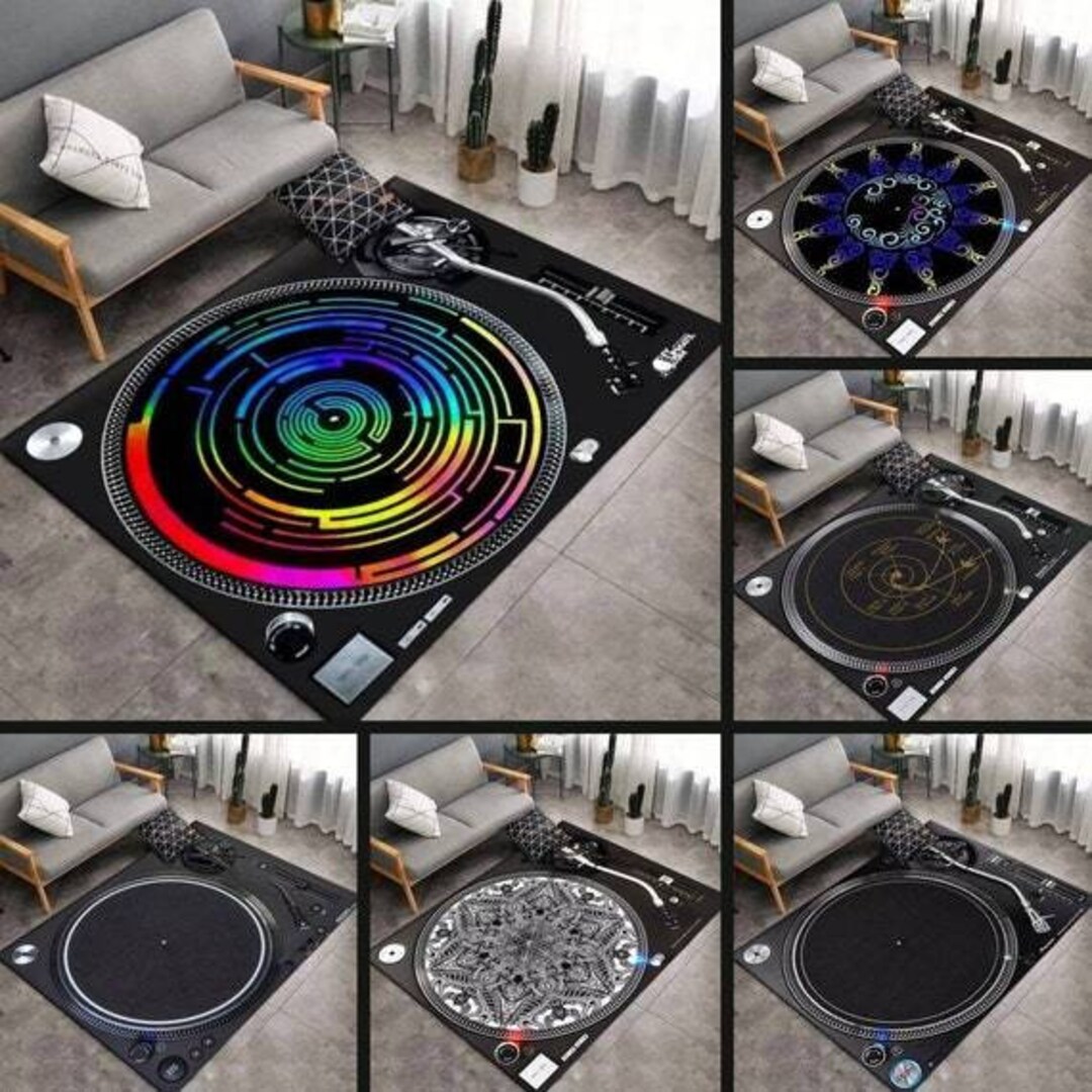 Retro Vinyl Player Turntable Floor Mat Non-slip Multiple Designs ...