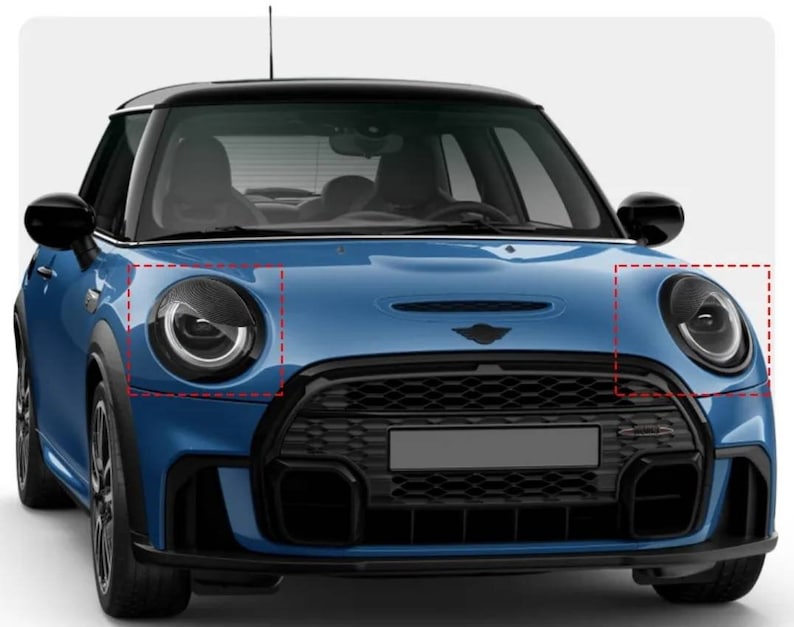 For Mini Cooper 2007-2024 Headlight Eyelids Angry Eye Style, ABS ...