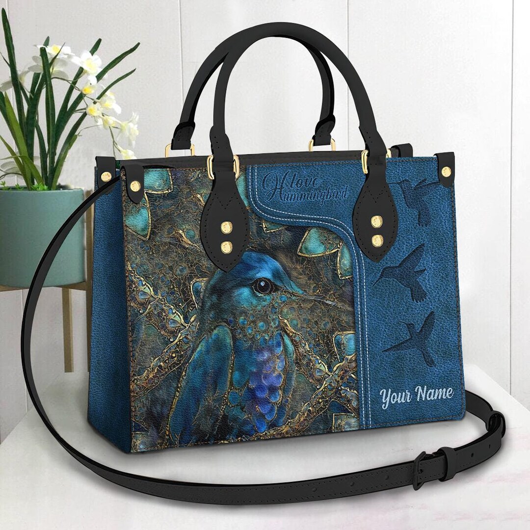 Personalized Hummingbird Leather Bag, Crossbody Bag, Woman Shoulder Bag ...