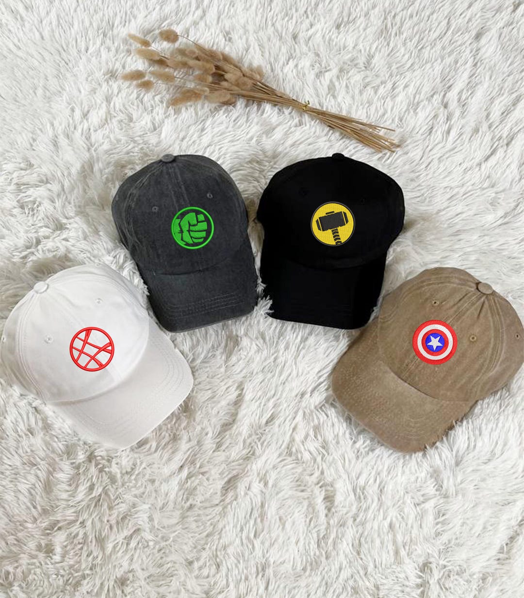 Marvel Team Embroidered Hat, Marvel Fans Gift, Superhero Avengers Hat ...