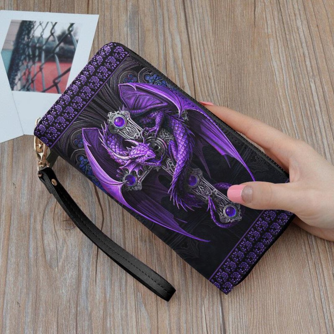 Celtic Dragon Leather Wallet, Wallet, Zipper Wallet, Pocket Wallet ...