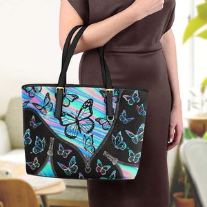 Butterfly Zipper Leather Bag Butterfly Lover Bag Butterfly - Etsy