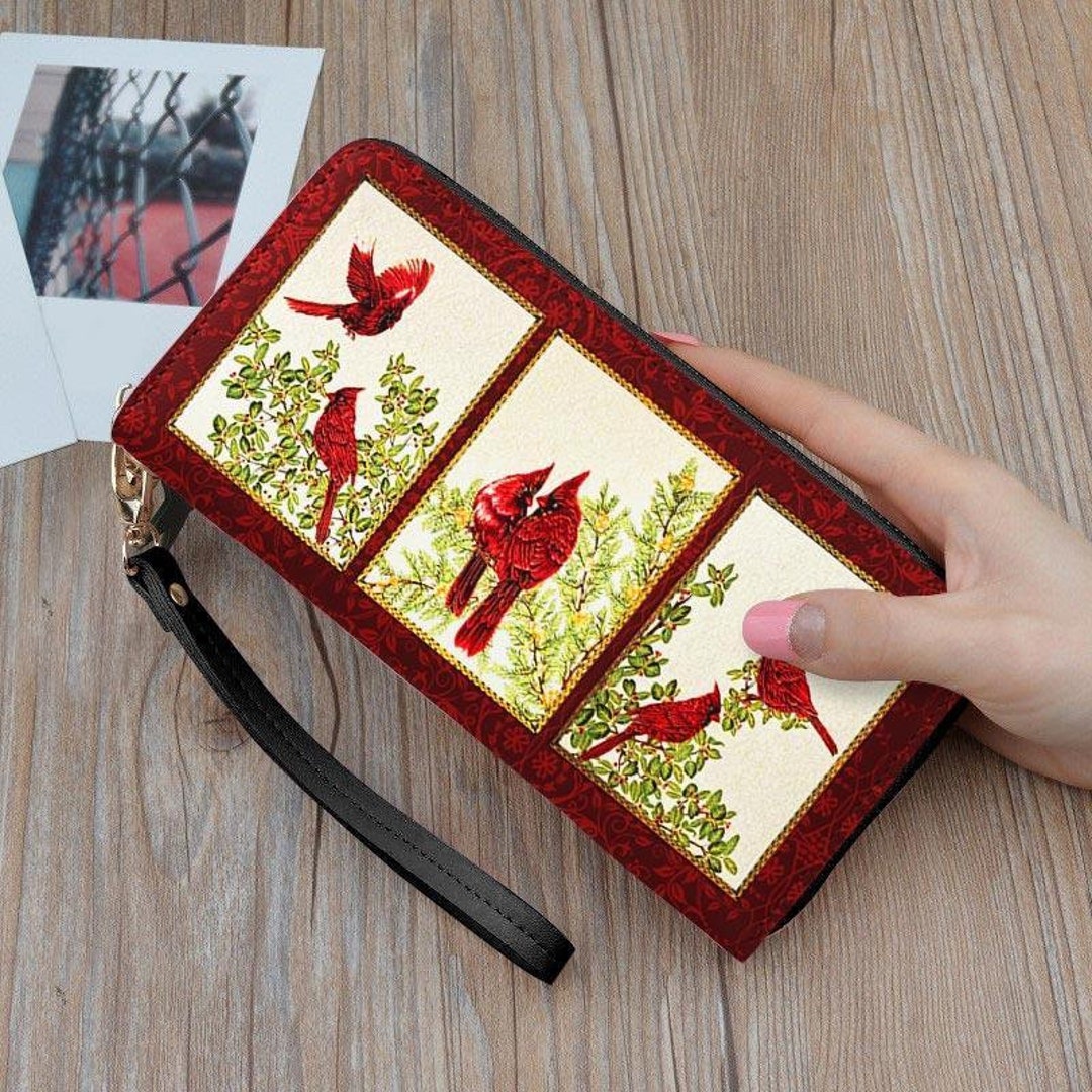 Cardinal Leather Wallet, Wallet, Zipper Wallet, Pocket Wallet, Long ...